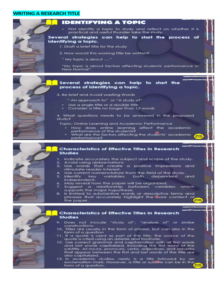 Writing A Research Title | PDF