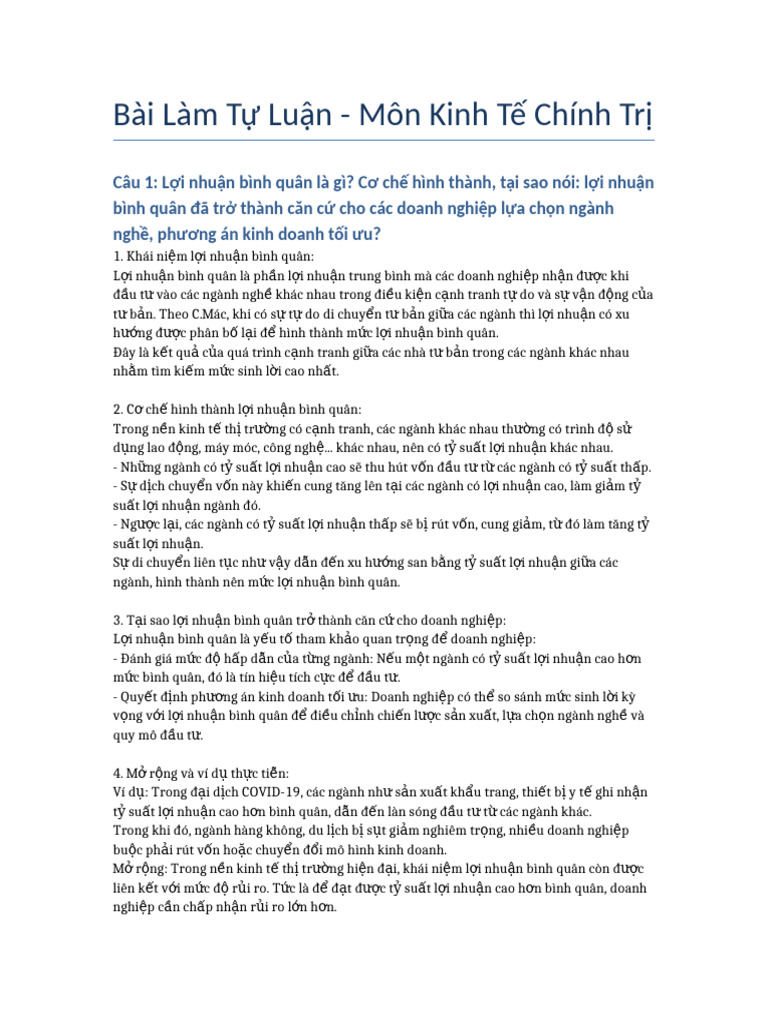 Bai Tu Luan KTCT UEH | PDF