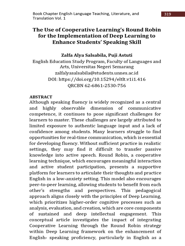 Enhancing EFL Speaking with Round Robin | PDF | Constructivism ...
