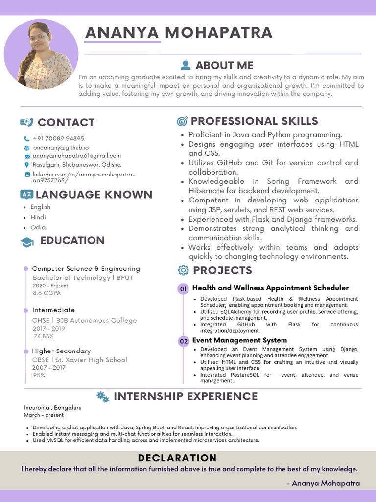 Ananya Mohapatra Resume-3 | PDF | Java (Programming Language) | Spring Framework