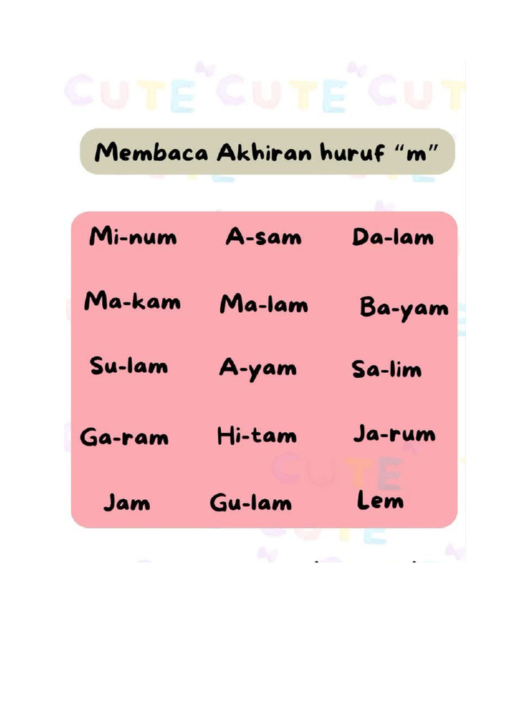 Cara Membaca Akhiran Konsonan B-N | PDF