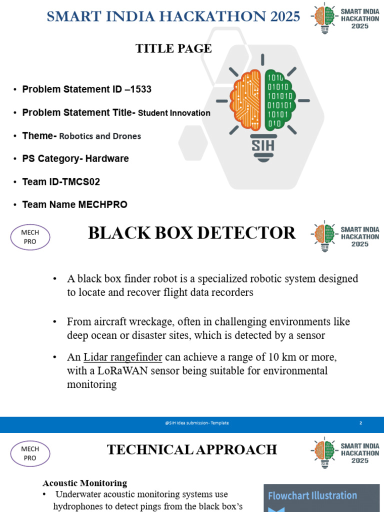 SIH2025 IDEA Presentation Format | PDF | Flight Recorder | Sonar