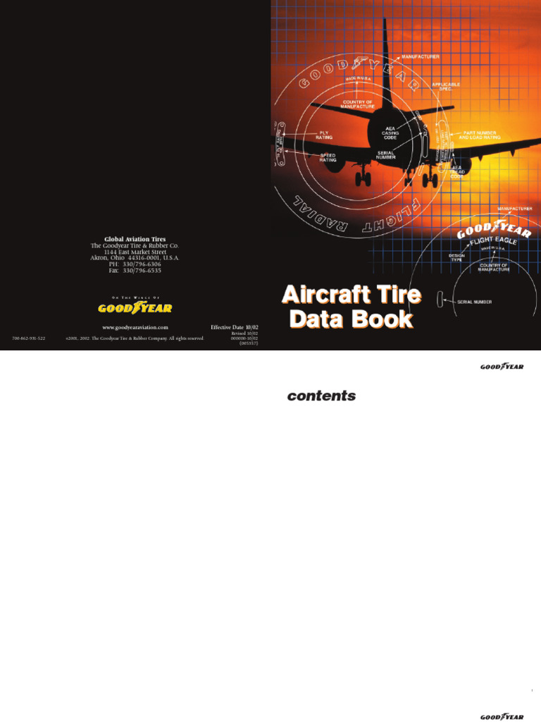 Goodyear Aircraft Tire Data Book | PDF | Tire | Aviation