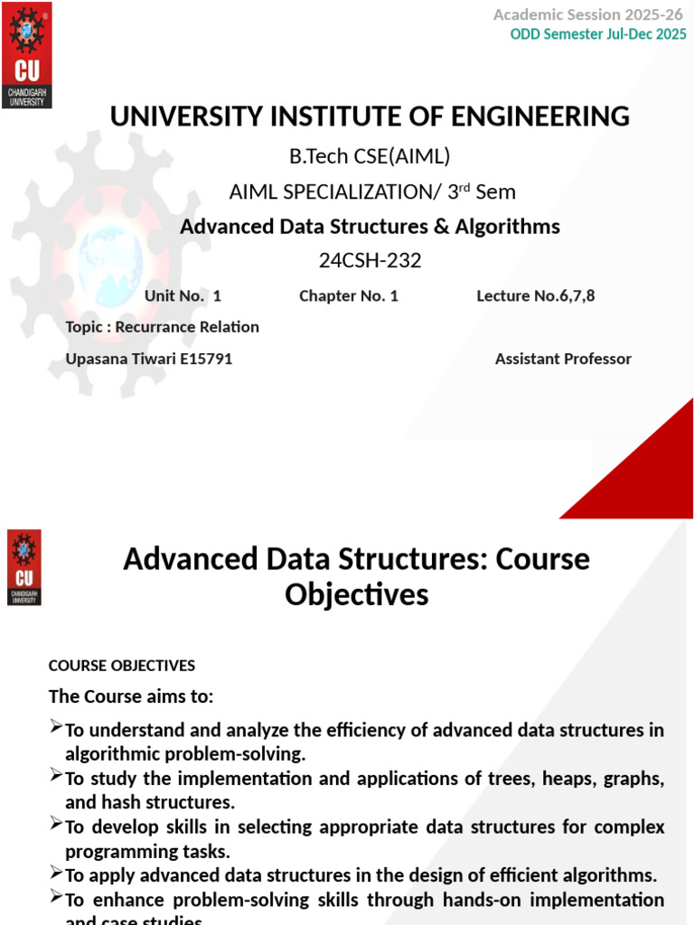 Lecture 6-7-8 Reccurance Relation NEW | PDF | Recurrence Relation | Computer Programming