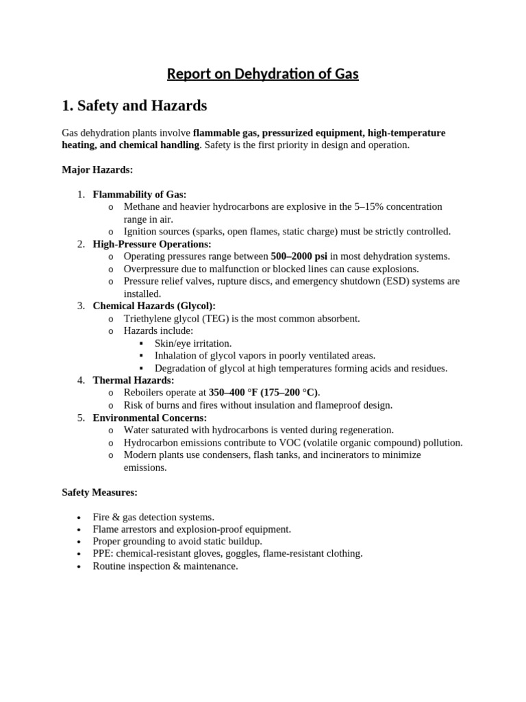 Report On Dehydration of Gas Togh Gas Field | PDF | Liquids | Water