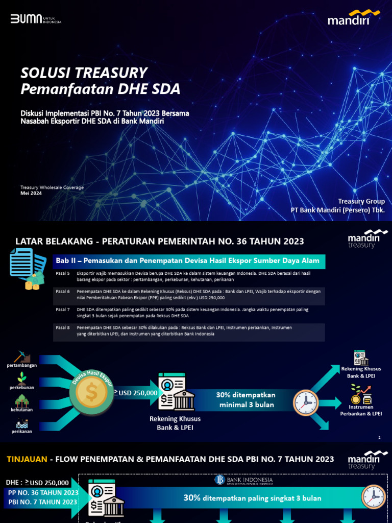 Solusi Treasury DHE SDA Bank Mandiri | PDF