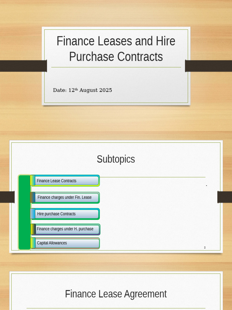 Finance Leases vs Hire Purchase Explained | PDF | Lease | Expense
