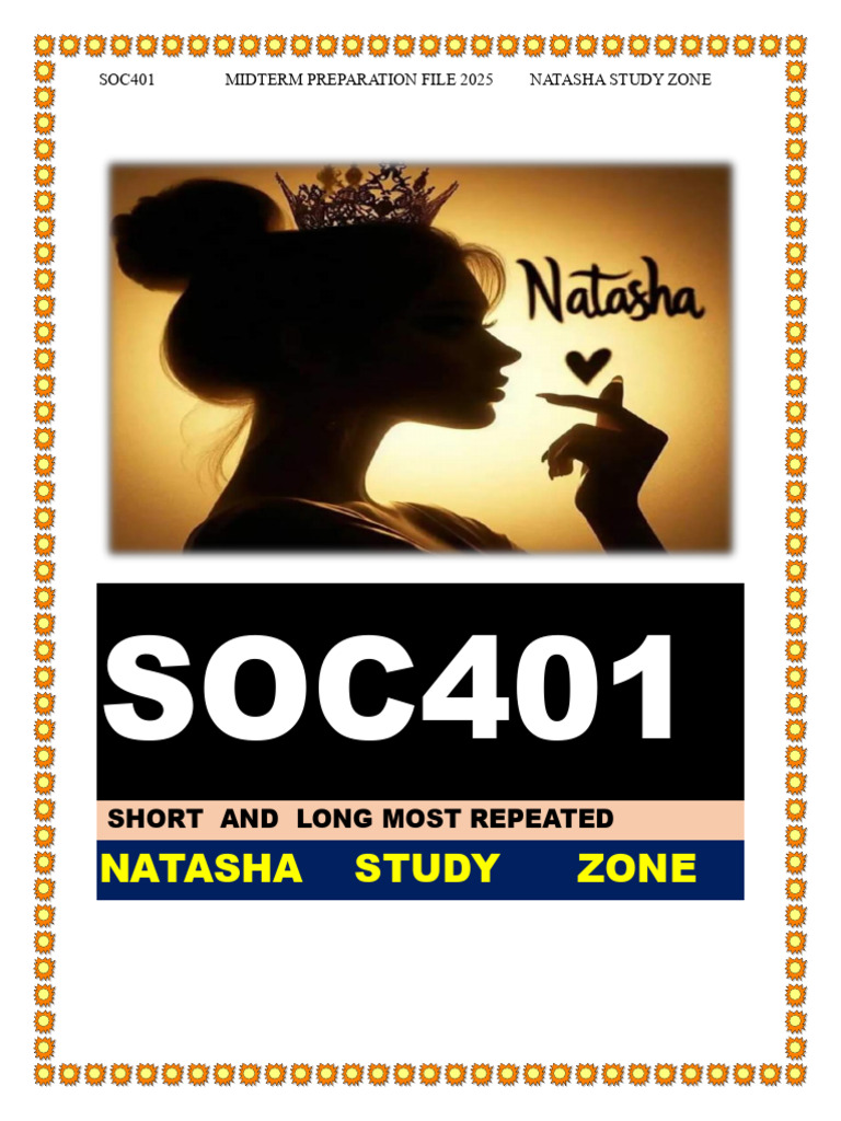 Soc401 Midterm Preparation File 2025 by Natasha Study Zone | PDF ...