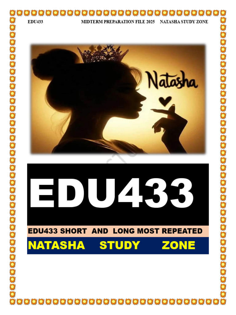 Edu433 Midterm Preparation File 2025 by Natasha Study Zone | PDF ...