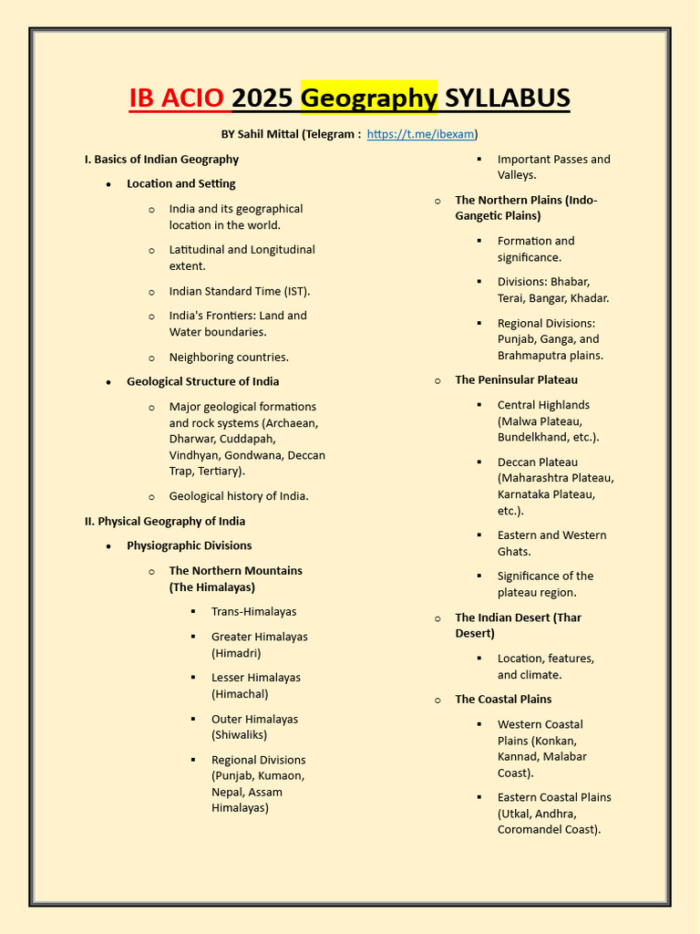 IB Geography Syllabus 2025 Overview | PDF | Physical Geography | Earth ...