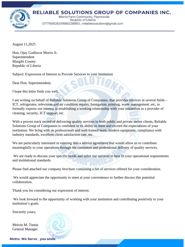 Expression of Interest for Services Proposal | PDF
