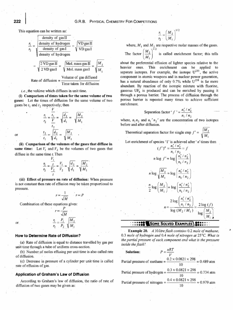 Applications of Graham's Law | PDF | Gases | Diffusion