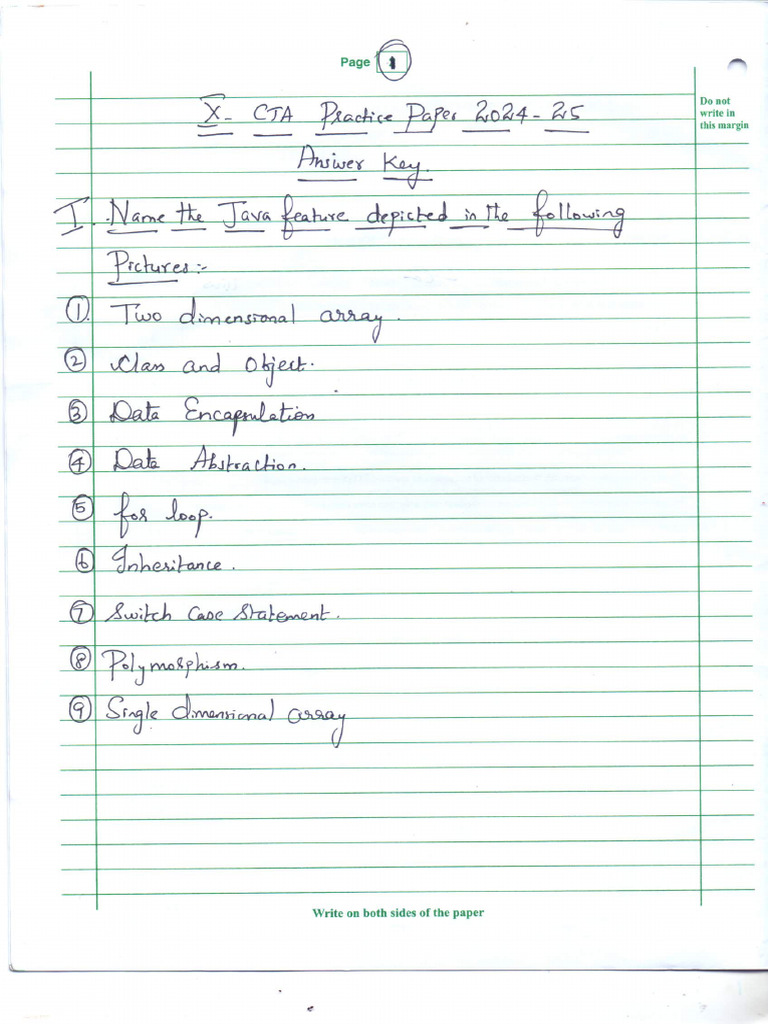 X CTA Practice Paper 2024 25 Solution Part 1 | PDF