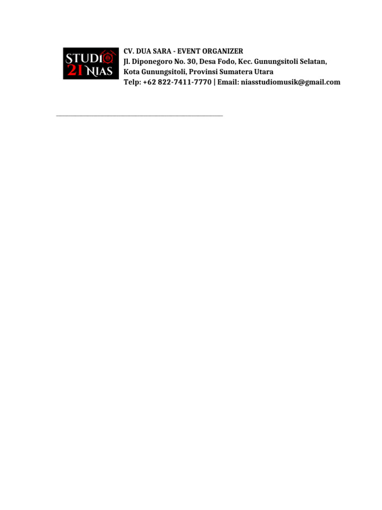 CV Dua Sara - Event Organizer | PDF