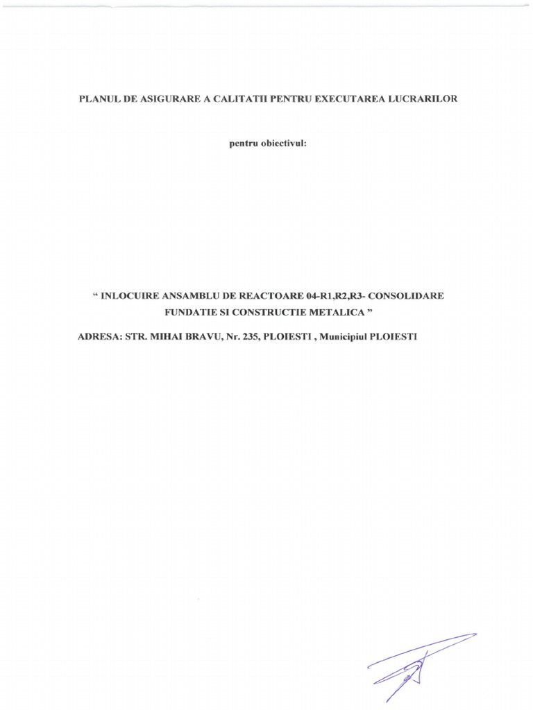 Planul Calitatii + PTE-uri LUKOIL - Ploiesti Rev 01 | PDF