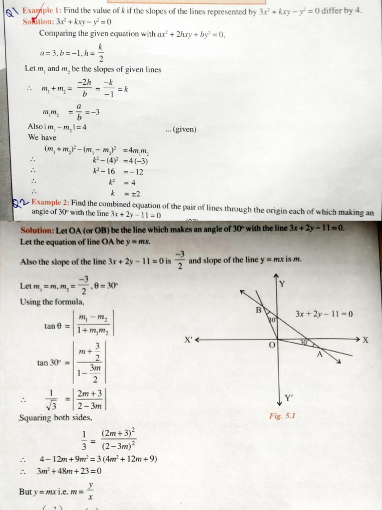 Solving Line Equations and Slopes | PDF