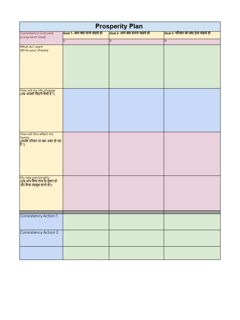 Prosperity Plan With HJ - Blank | PDF