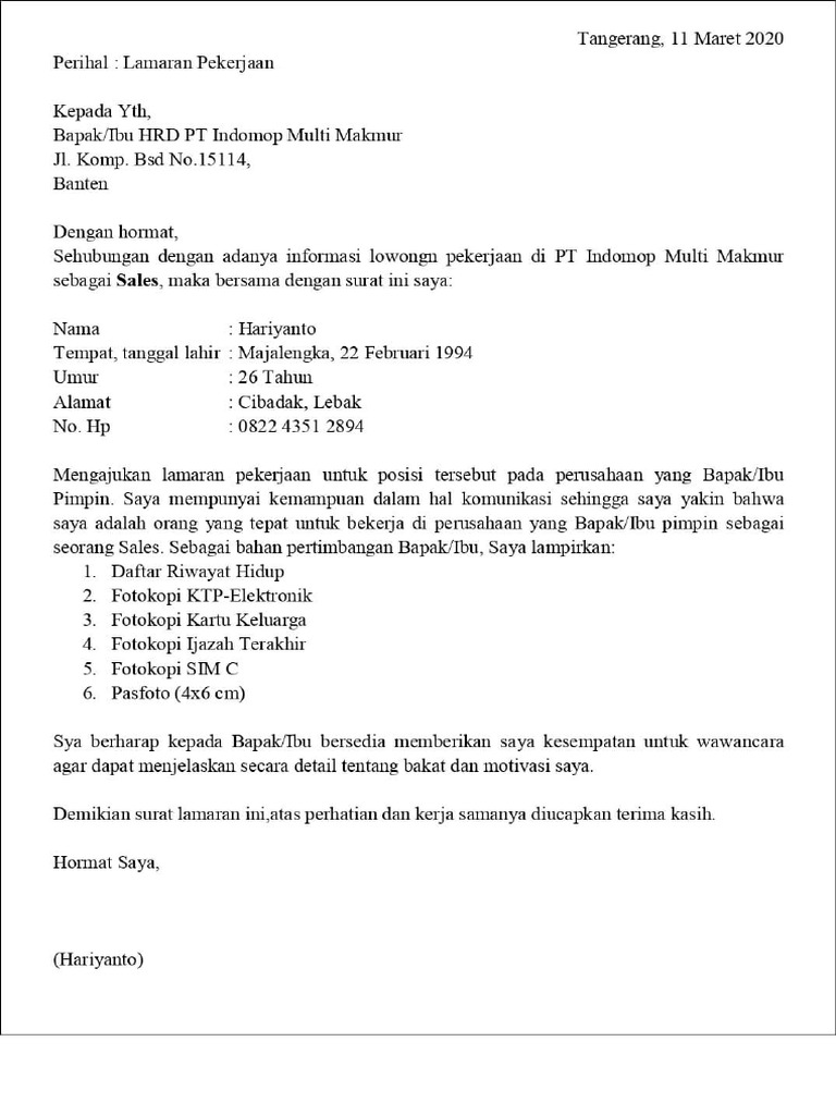 Contoh Sur... | PDF