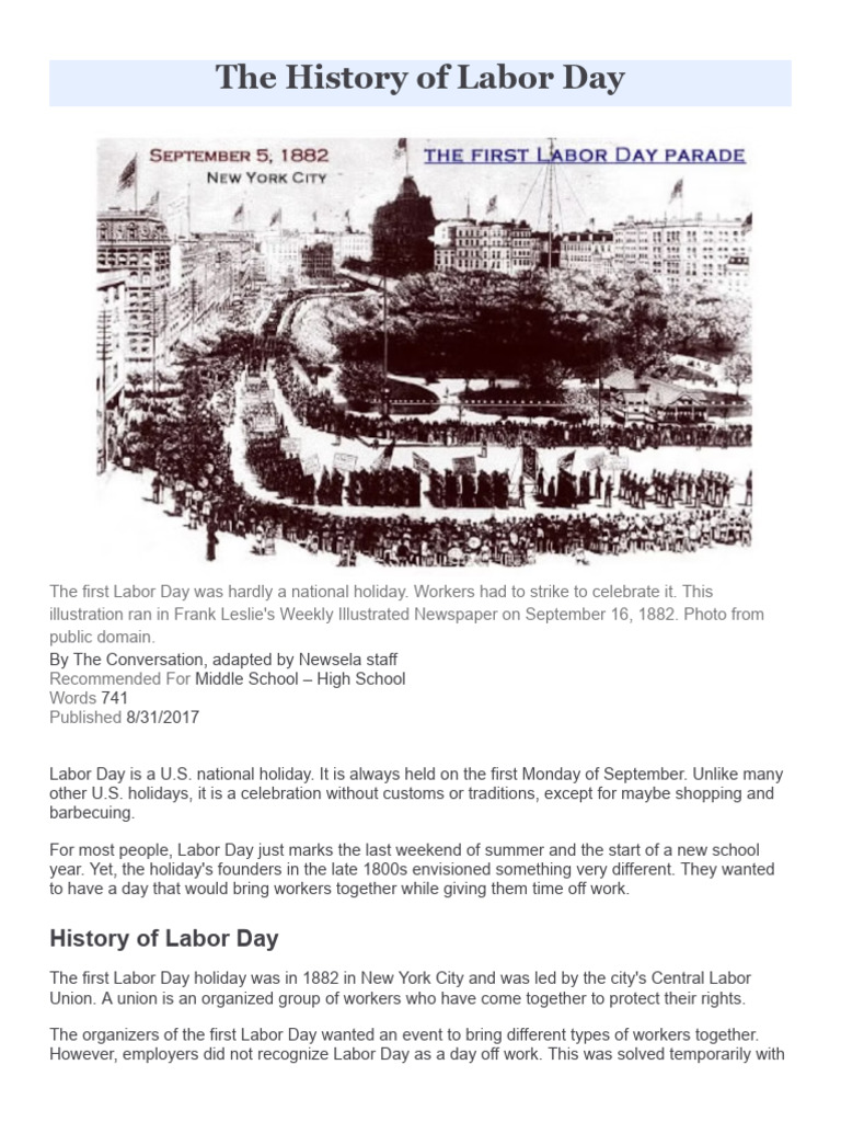 The Origins and Evolution of Labor Day | PDF | Business Ethics | Labor