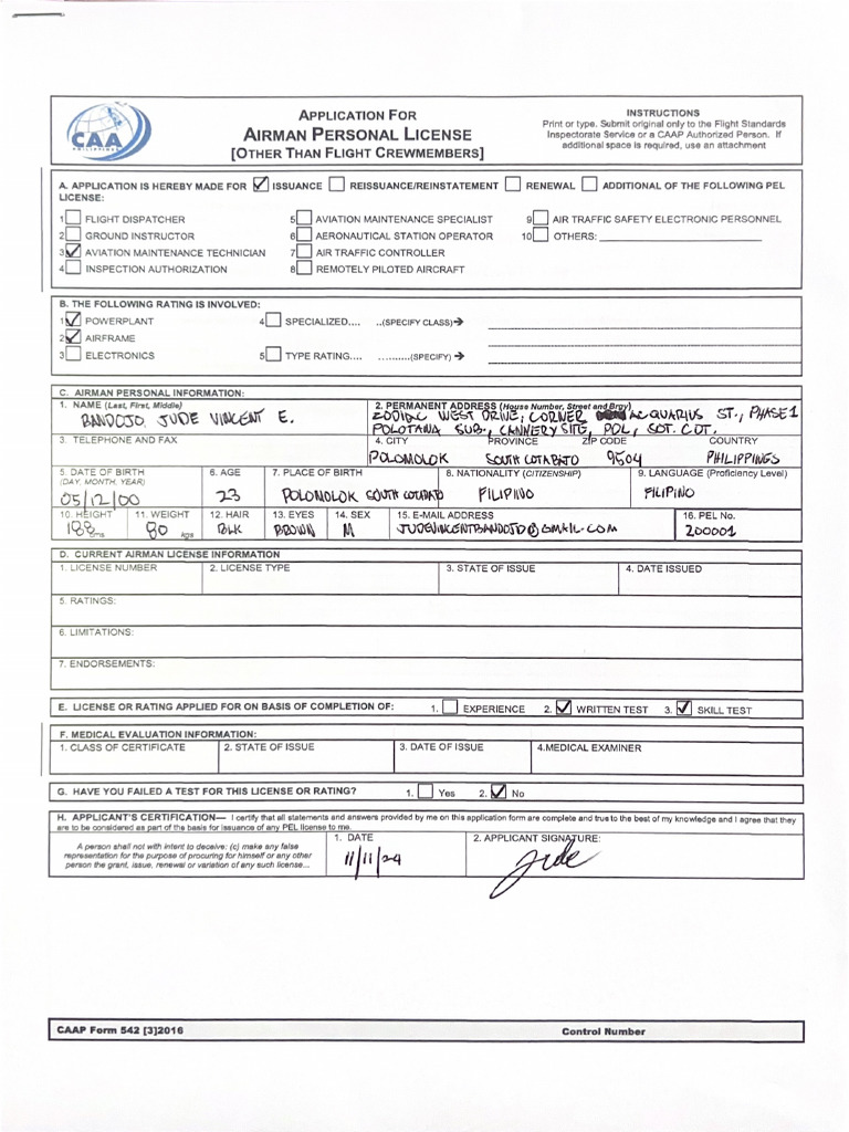 542 Form Pel General | PDF