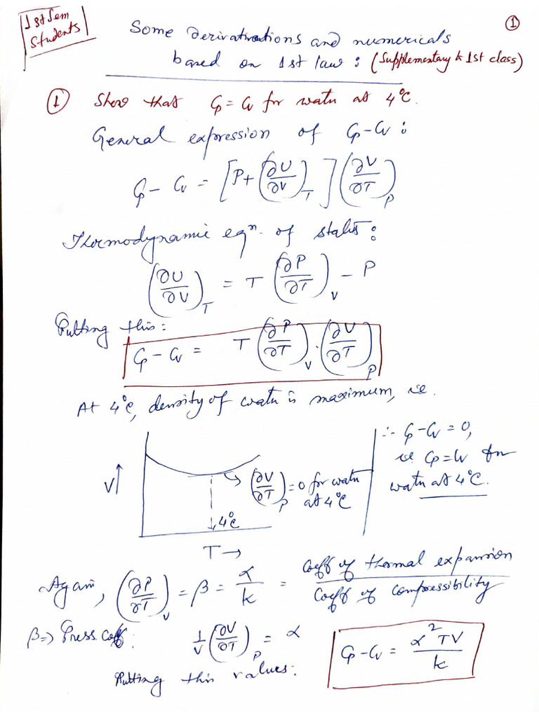Thermodynamics 1st Lecture Supplement | PDF