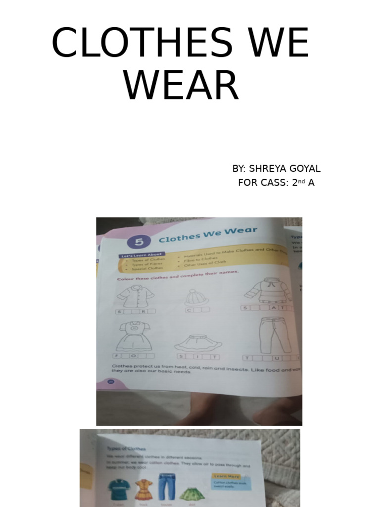 Clothes We Wear | PDF
