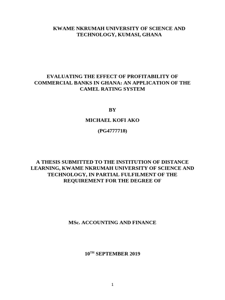 Final Thesis New | PDF | Banks | Loans