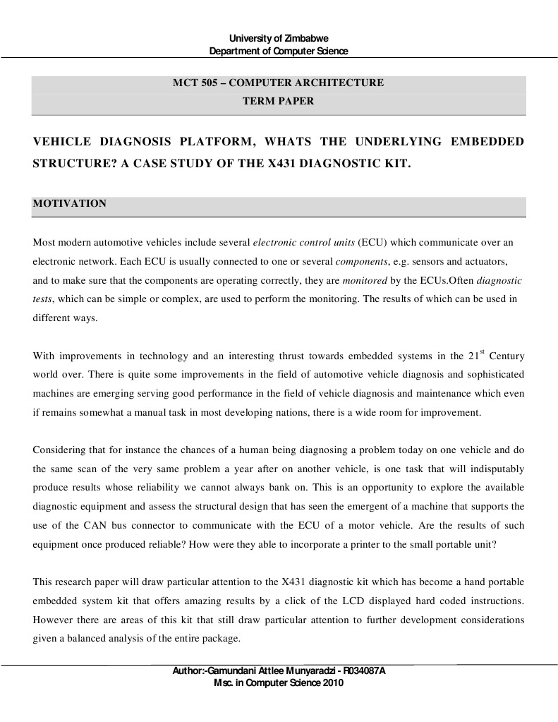 Term Paper - Computer Architecture | PDF | Computer Science | Embedded ...