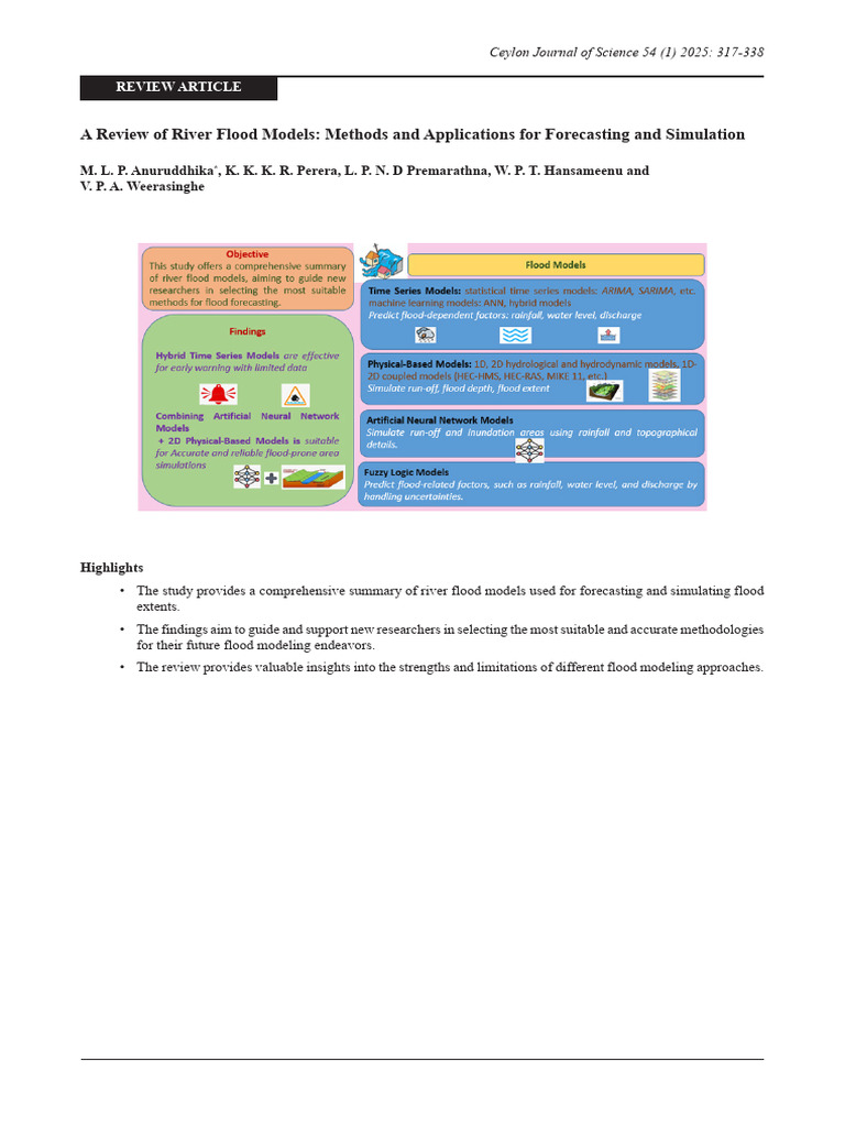 A Review of River Flood Models Methods and Applica | PDF | Forecasting ...