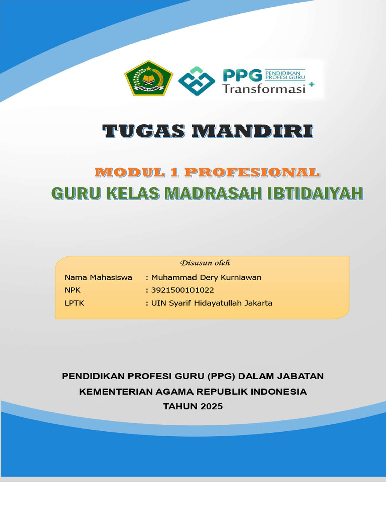 TUGAS MANDIRI MODUL 1 PROFESIONAL Guru Kelas Mi | PDF