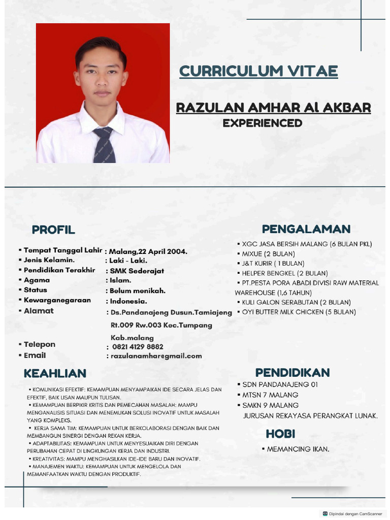 CV - Razulan Amhar Al Akbar. | PDF