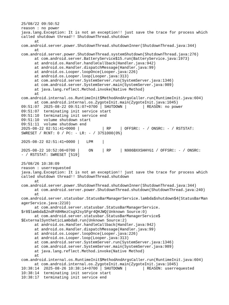 Android Shutdown and Reboot Logs | PDF | Cloud Clients | Alphabet Inc.