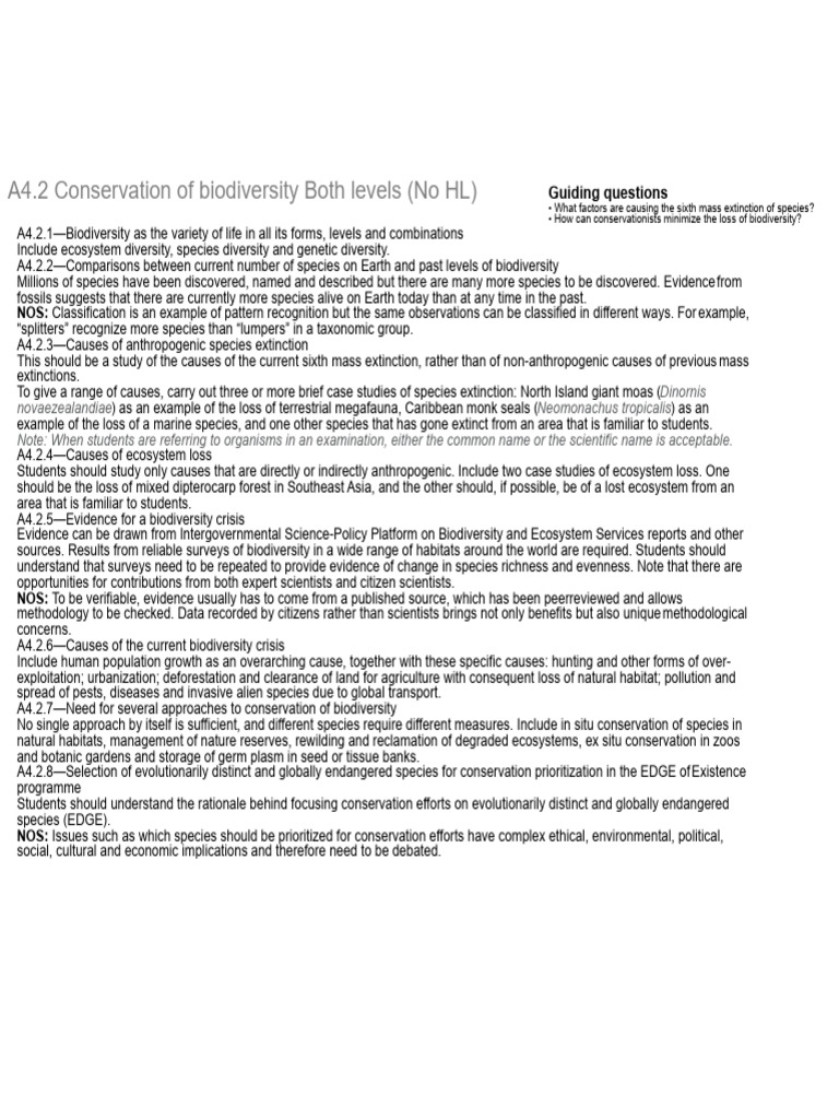 Biodiversity Crisis and Conservation Strategies | PDF | Biodiversity ...