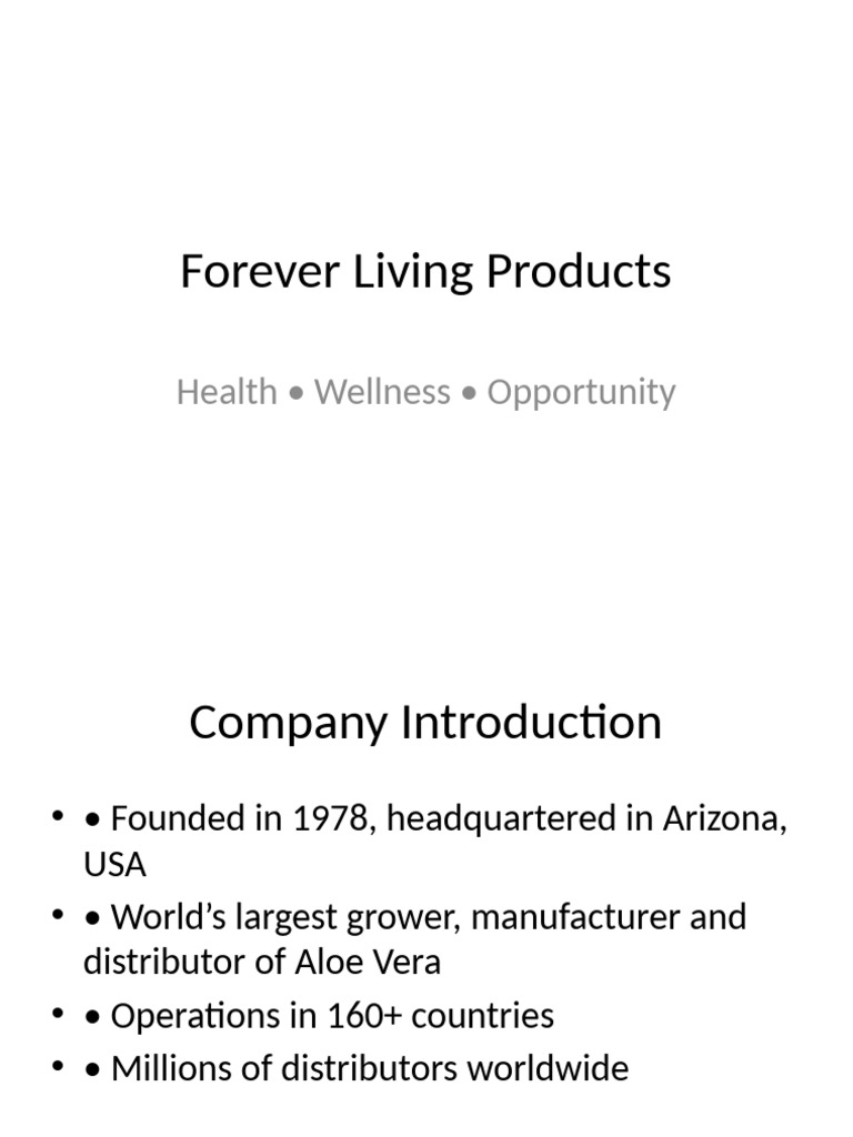 Forever Living Products Overview | PDF