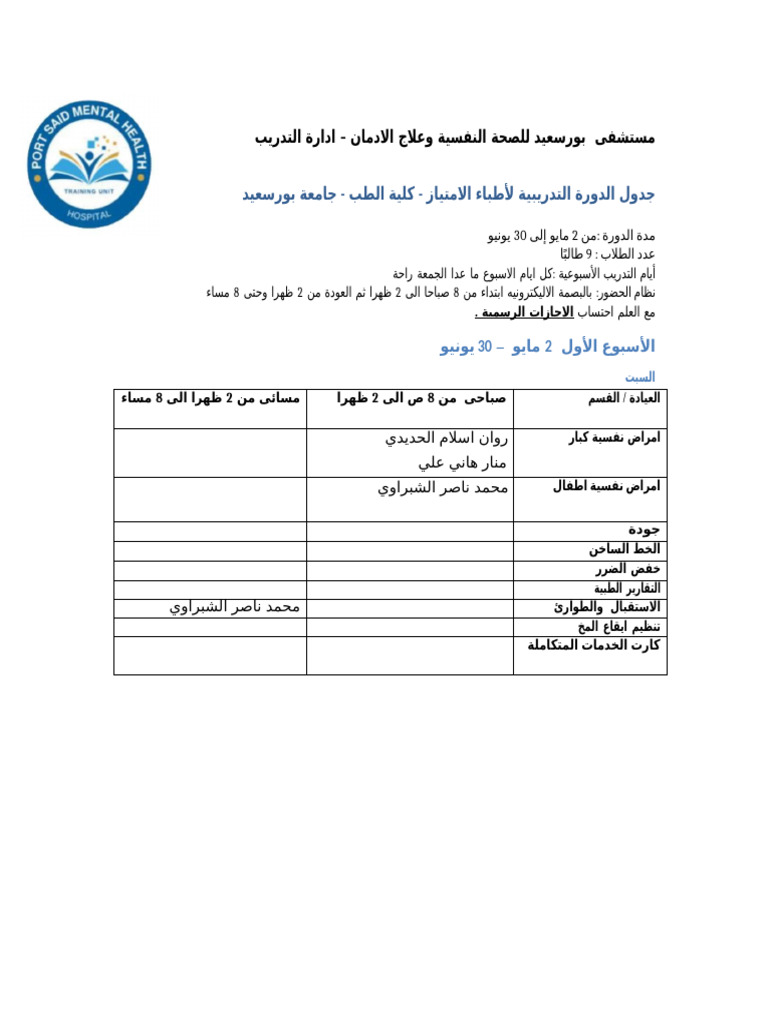 Complete Training Schedule April | PDF