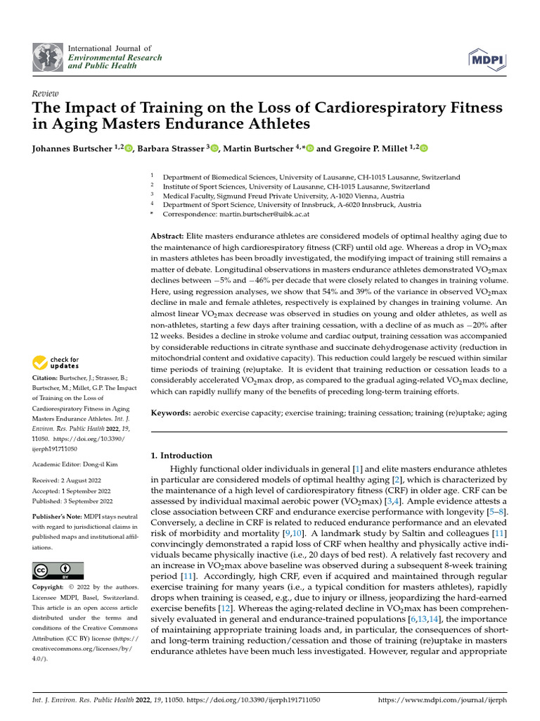 The Impact of Training On The Loss of Cardiorespiratory Fitness in ...