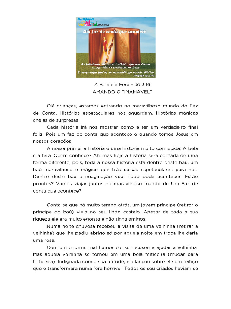 A Bela e a Fera: Amor e Transformação | PDF