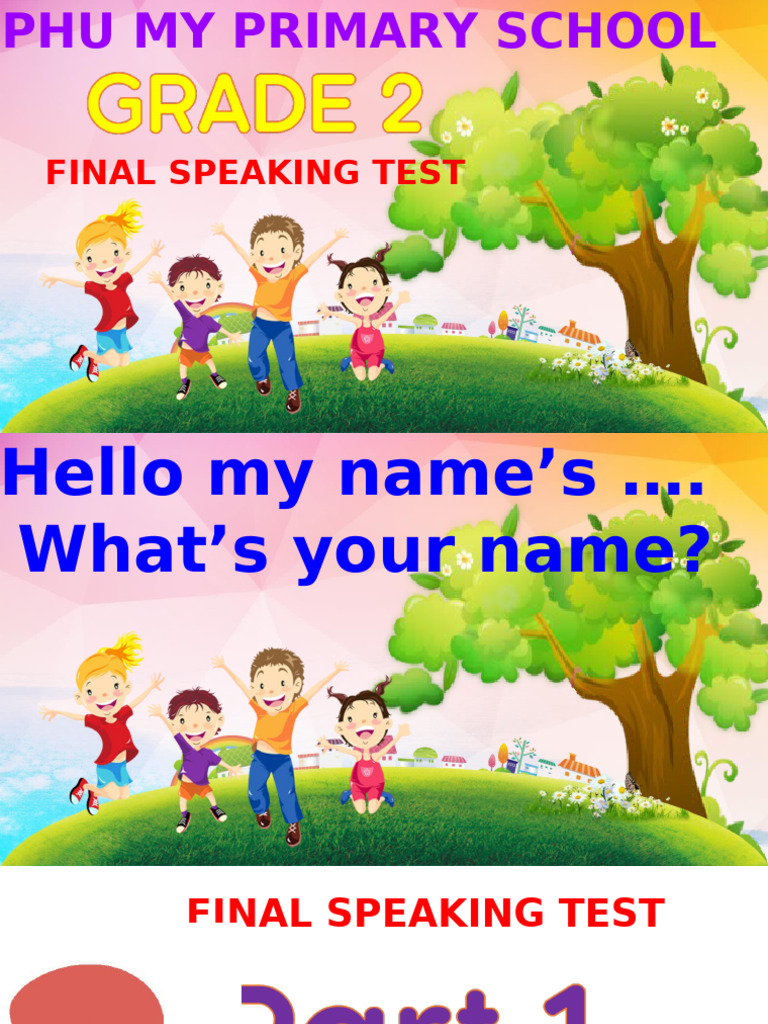 Grade 1 Speaking Test 2022 | PDF