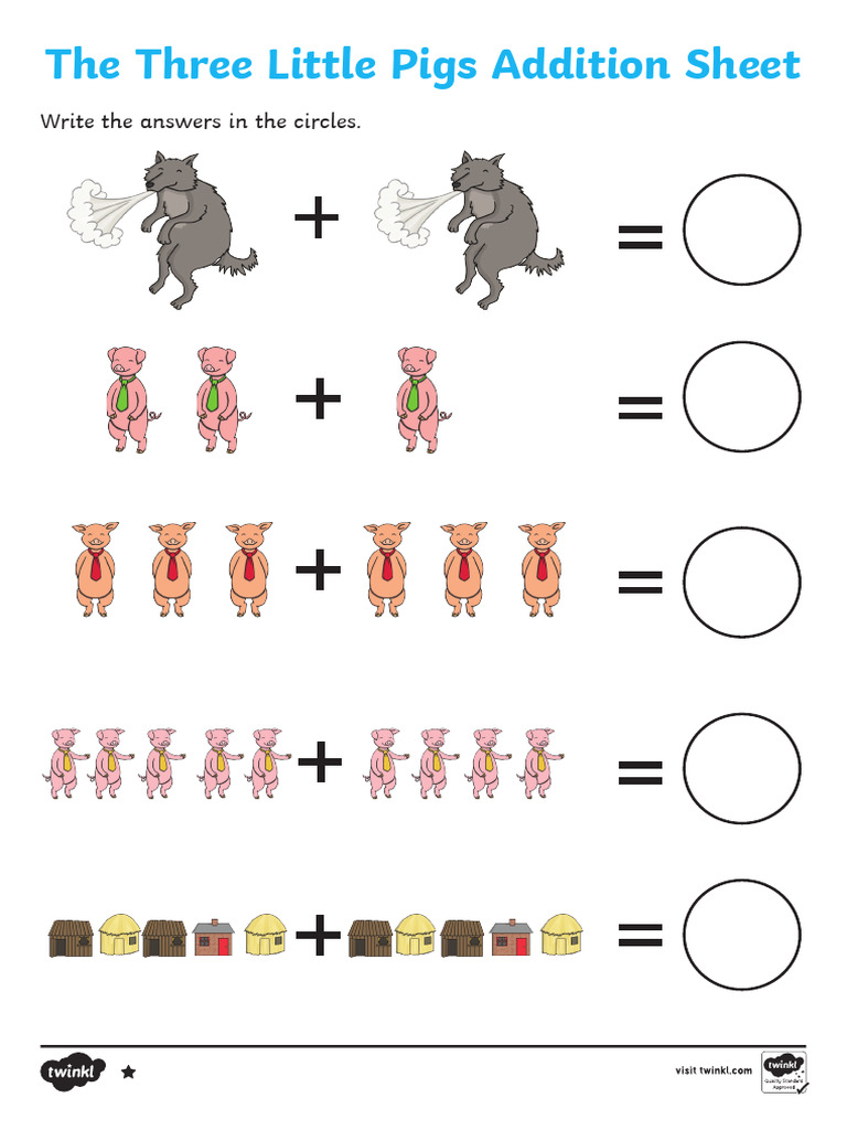 T T 6479 The Three Little Pigs Addition Sheet Ver 2 | PDF