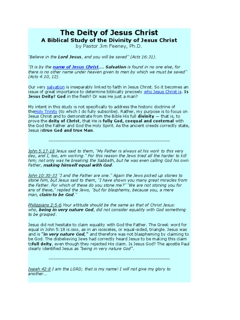 The Deity of Jesus Christ | PDF | God The Father | Jesus