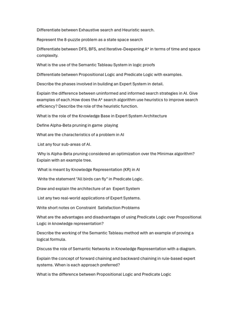 AI Questions | PDF