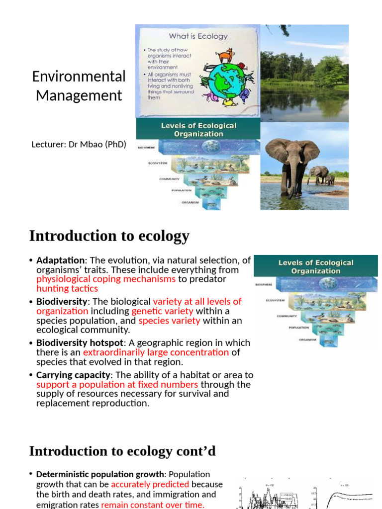 Lecture 1-Introduction To Ecology &environmental System | PDF | Ecology ...