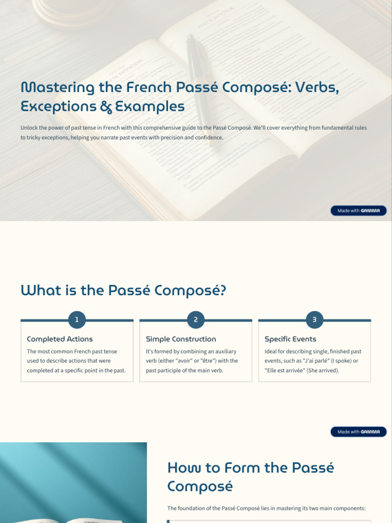 Passé Composé: Rules and Exceptions | PDF | Language Mechanics ...