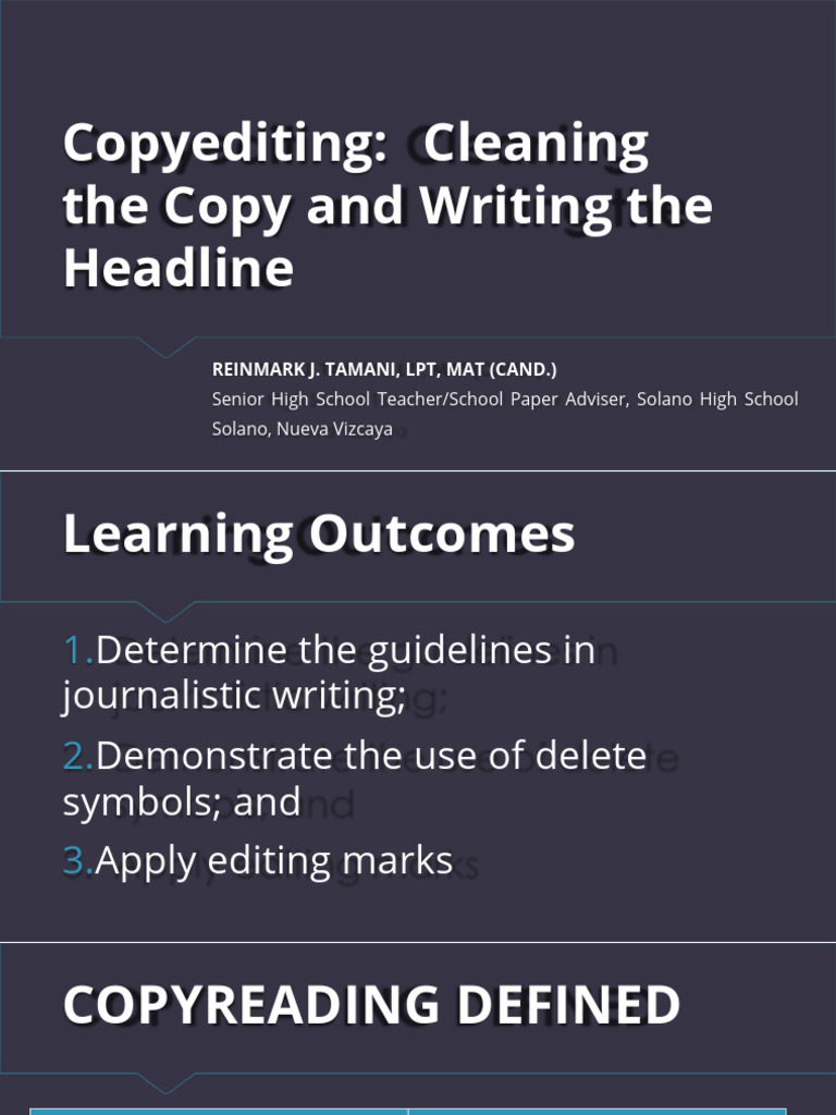 Copy Reading and Headline Writing PDF | PDF | Copy Editing | Verb