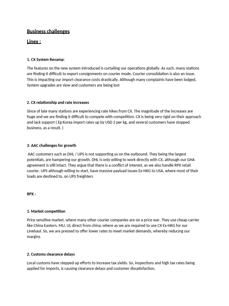 Business Challenges | PDF