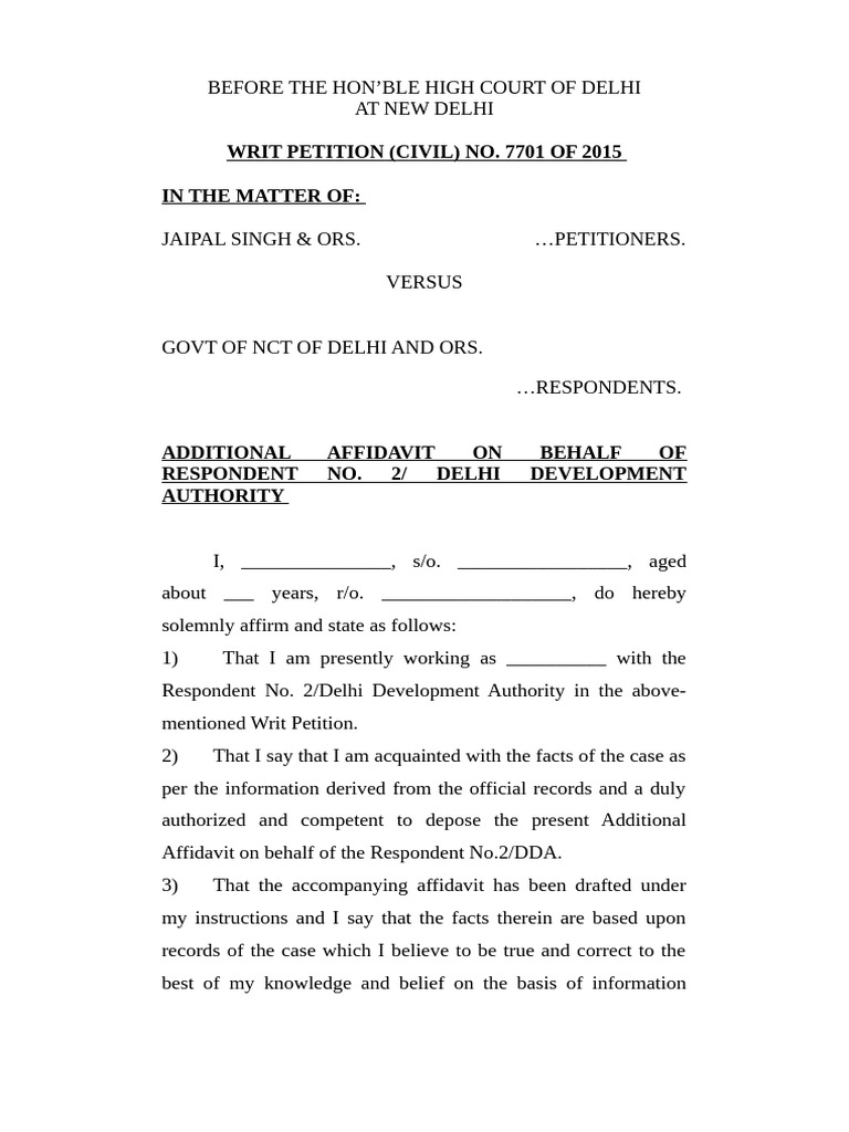 Jaipal Singh Add Affidavit | PDF | Affidavit | Common Law