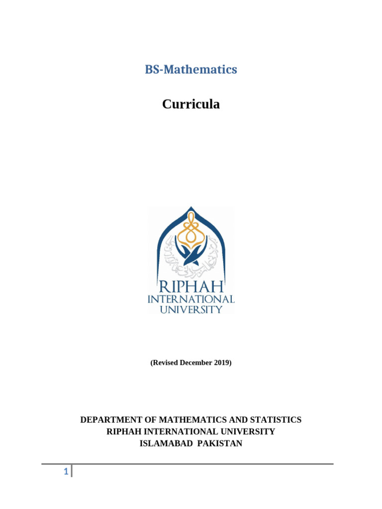 BS Mathematics Syllabus Overview | PDF | Set (Mathematics) | Function ...