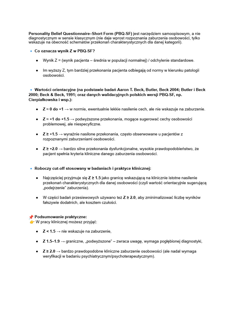 Klucz PBQ SF | PDF