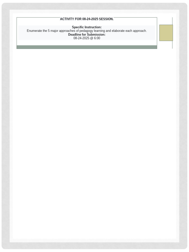 Activity For 08-24-2025 Profed 5 | PDF