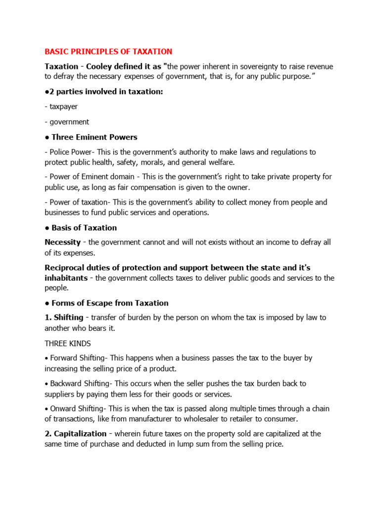 Key Principles of Taxation Explained | PDF | Taxes | Income Tax